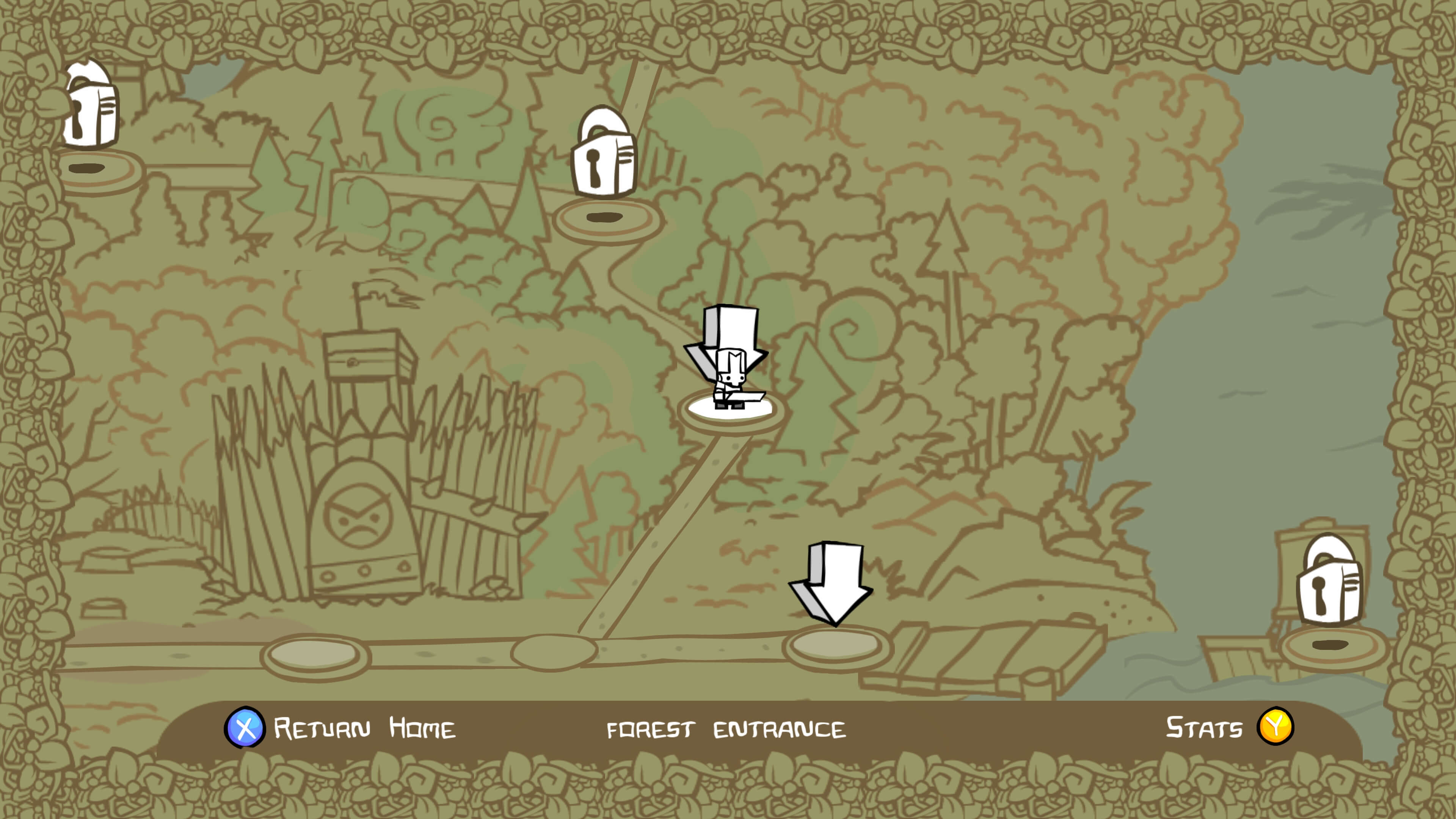 Level selection - Castle Crashers | Interface In Game