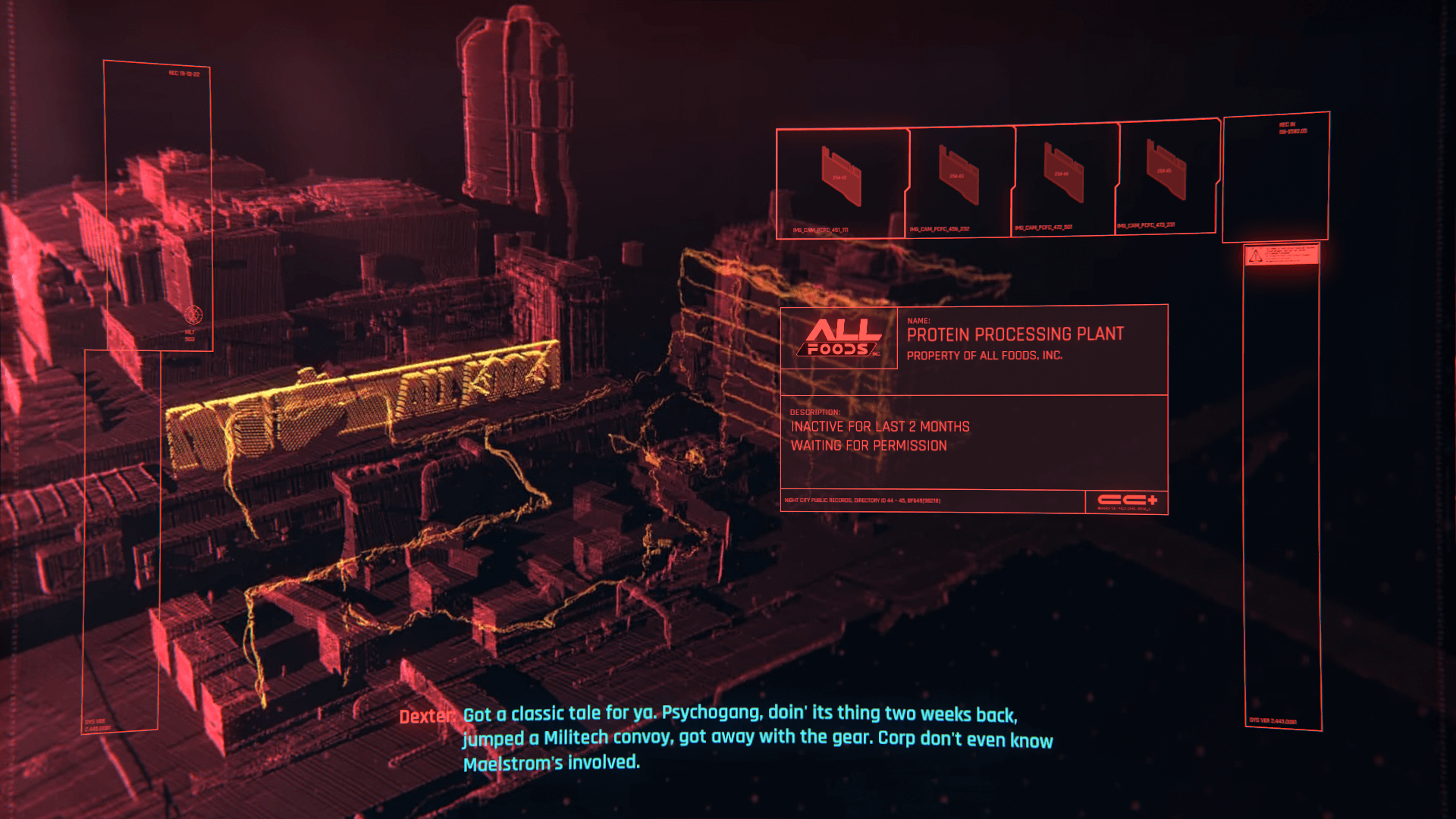 Protein processing plant - Cyberpunk 2077 | Interface In Game