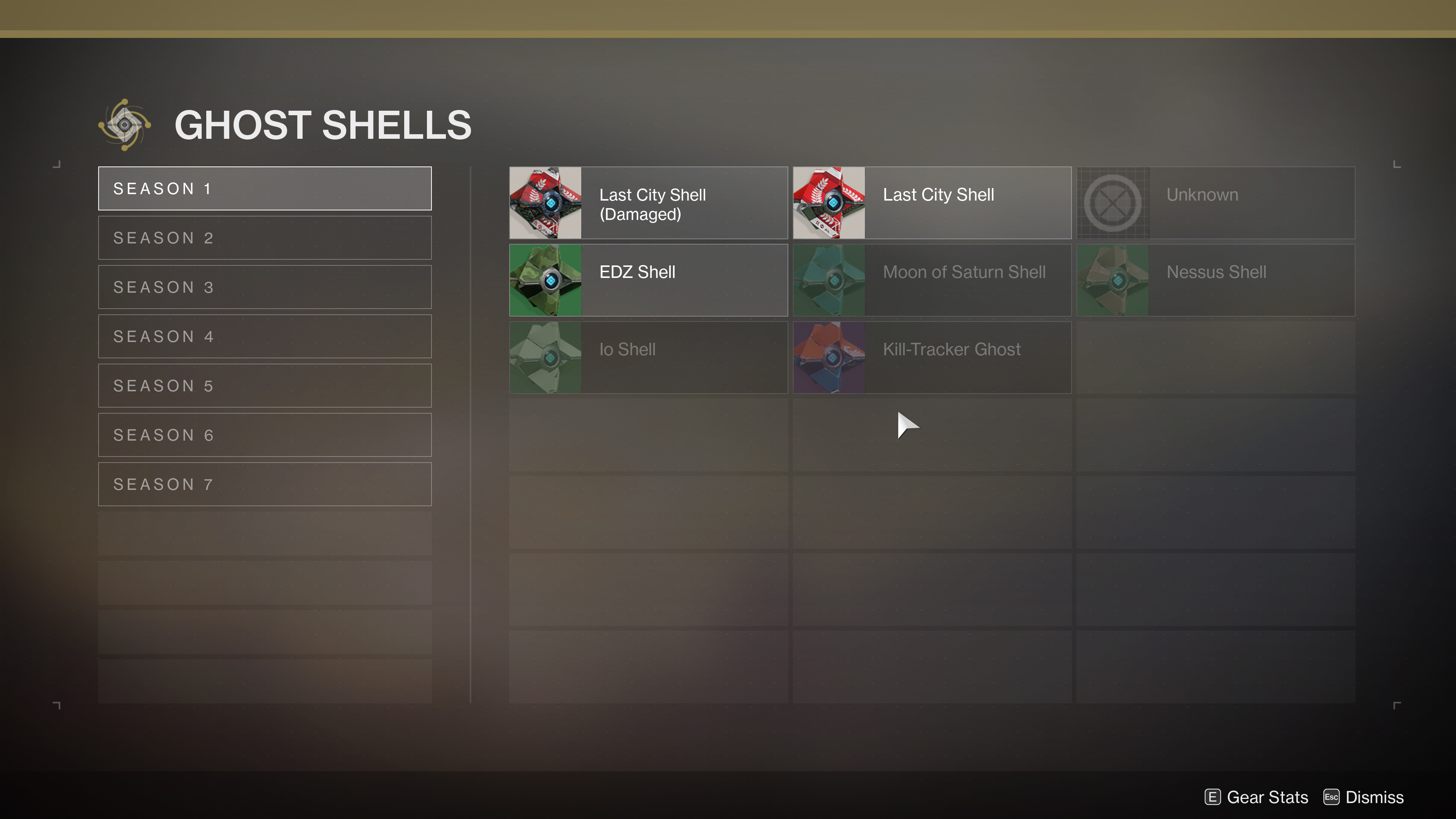 Ghost shells - Destiny 2 | Interface In Game