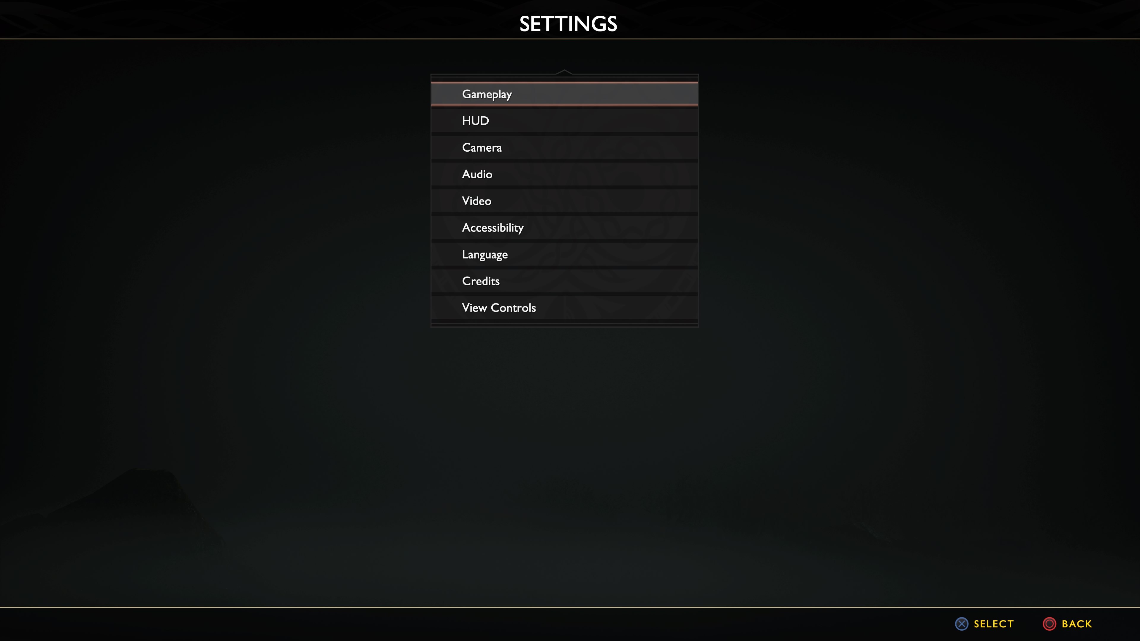 Settings God Of War Interface In Game Settings God Of War Interface In Game