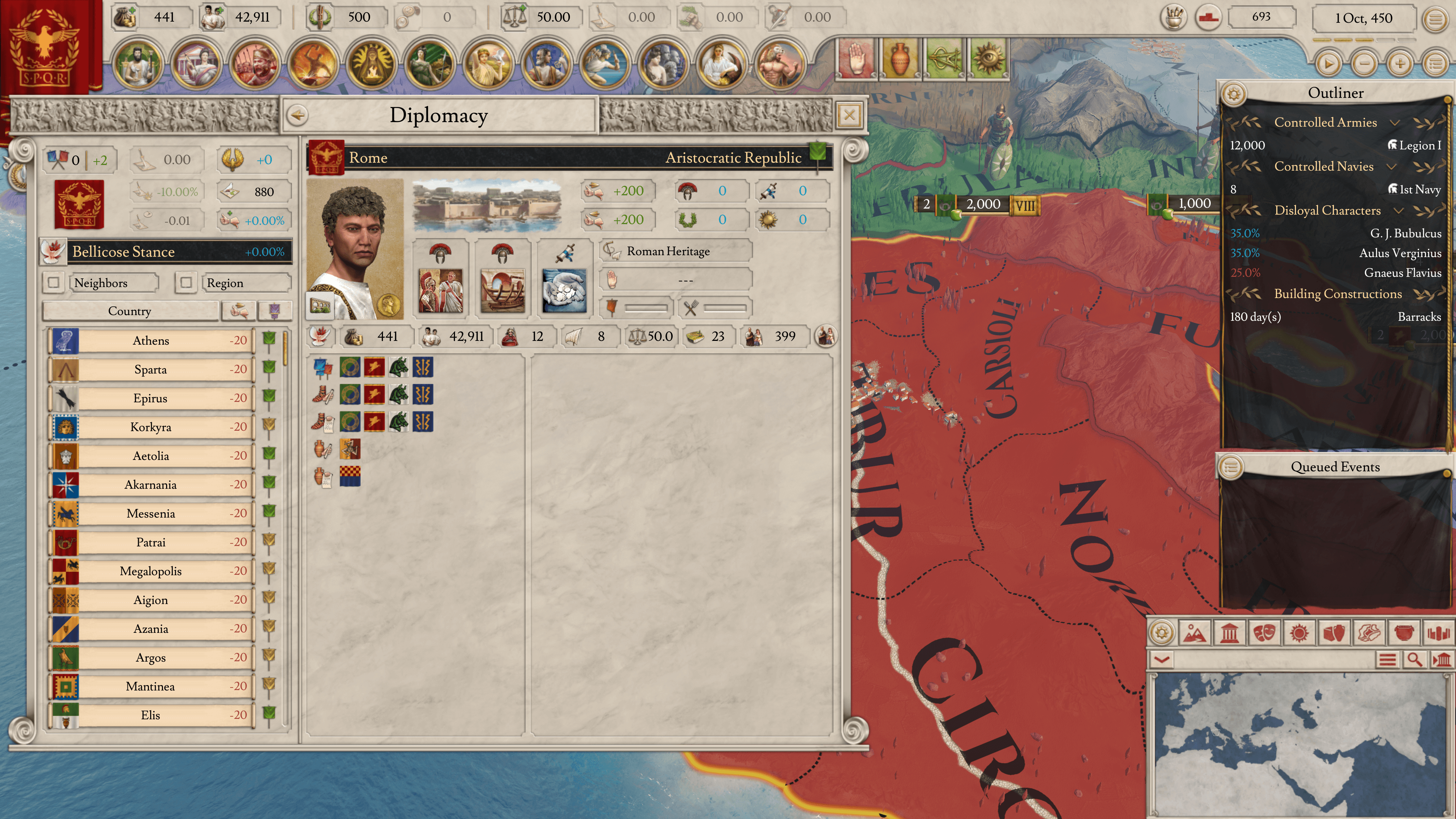 Diplomacy - Imperator: Rome | Interface In Game