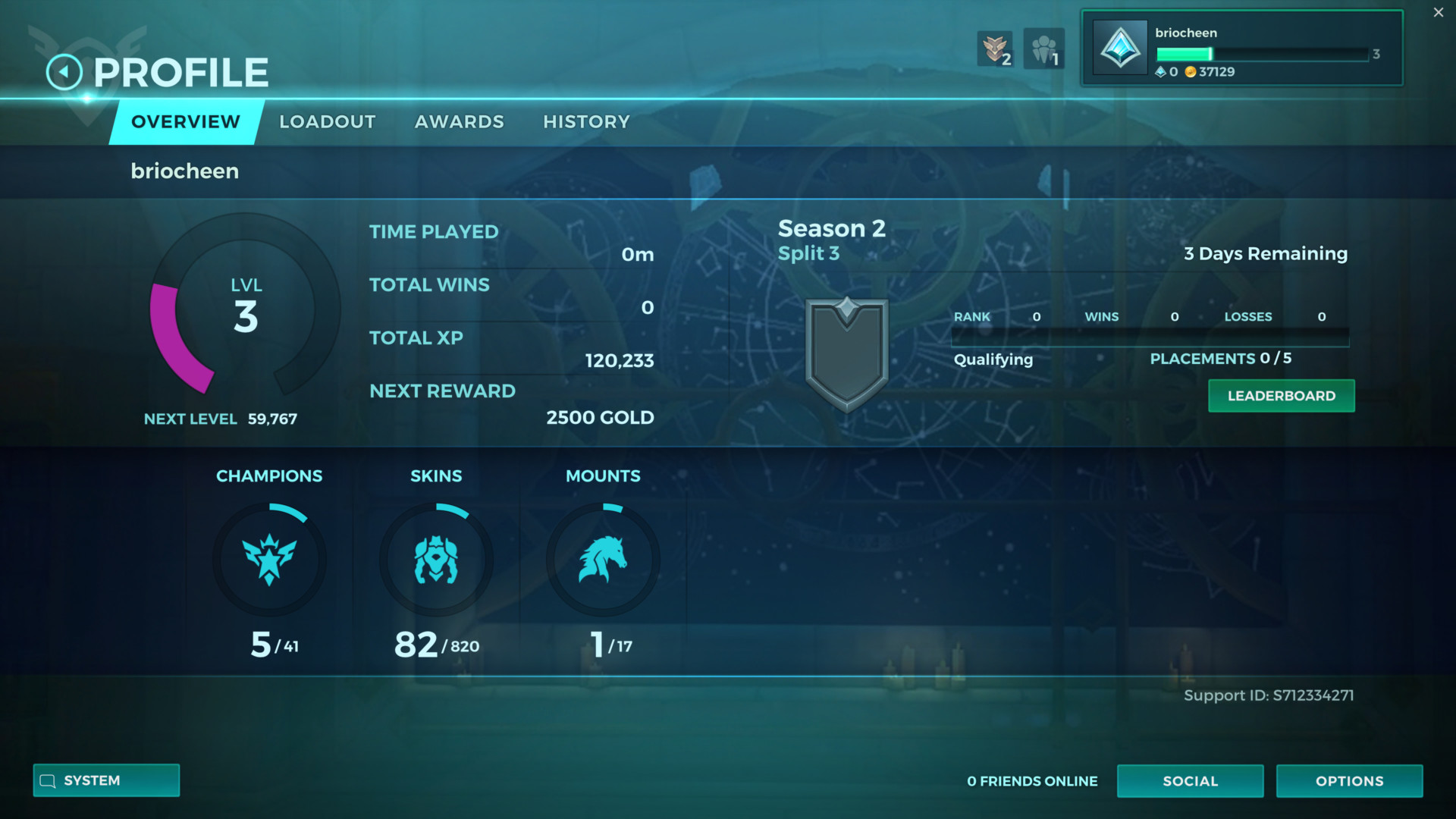 Profile overview - Paladins: Champions of the Realm | Interface In Game